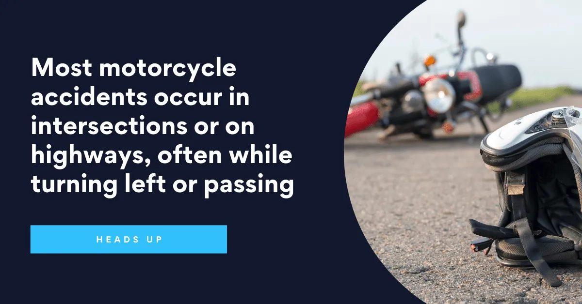 Where Do Most Motorcycle Accidents Occur? | Riddle & Riddle Injury Lawyers